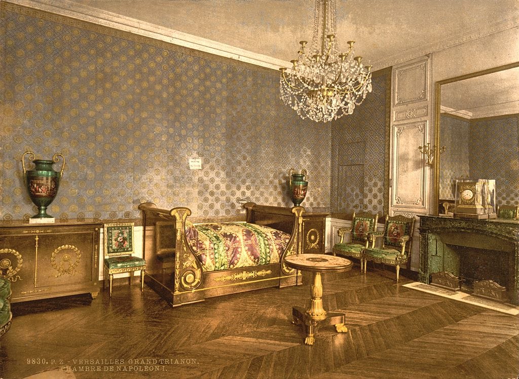 Interiors: Napoleon’s Bedroom, Grand Trianon Palace, Versailles.
